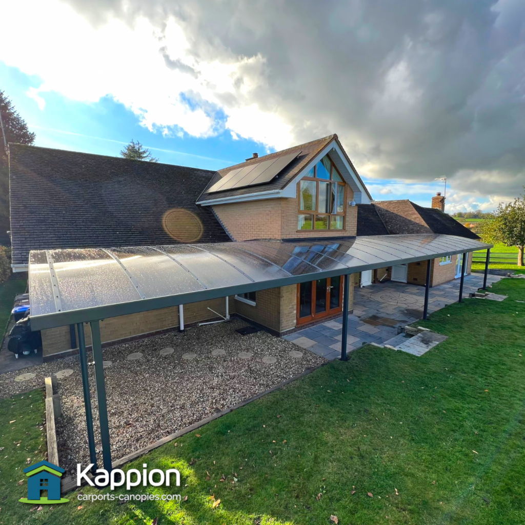 Super long Patio Canopy installed in Stoke-on-Trent | Kappion Carports ...
